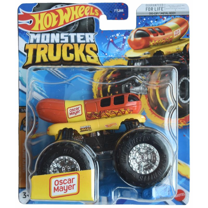Hot Wheels Monster Trucks Oscar Mayer, Hot Dog Connect and Crash Car ...