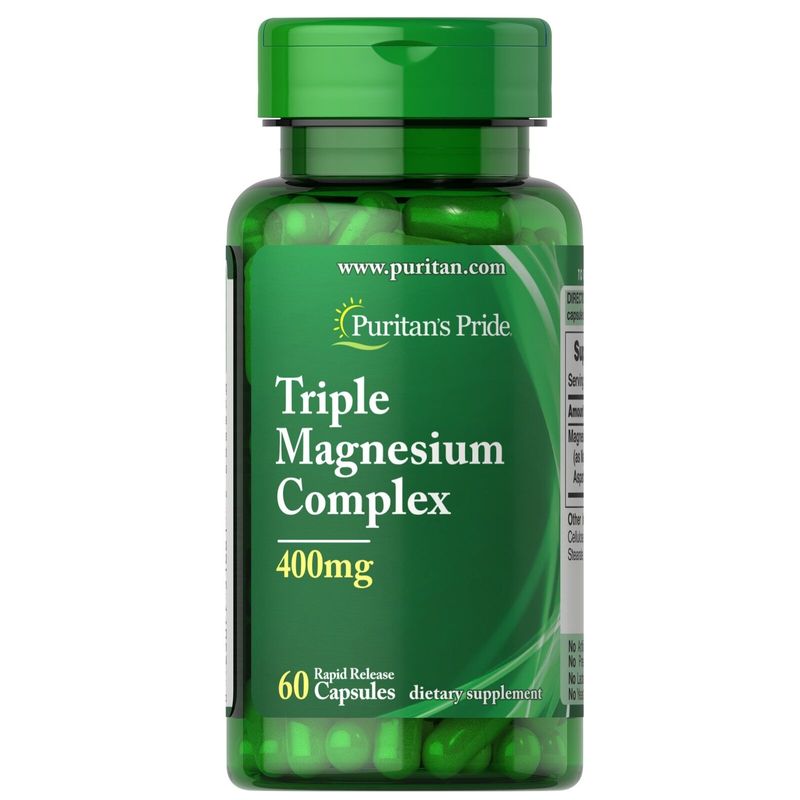 Puritan's Pride Triple Magnesium Complex 400 mg - 60 Rapid Release ...