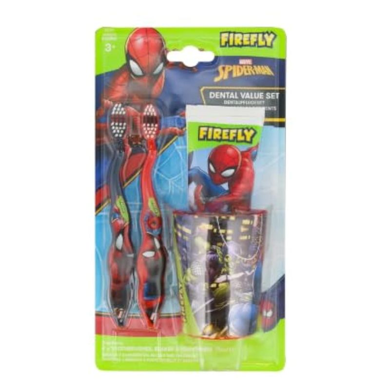 Super Hero, Dental Set 4pc, 2X Toothbrush, 75ml Spiderman Toothpaste ...