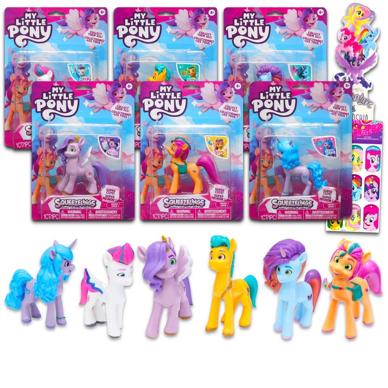 My Little Pony Mini Figures 6 Pack - My Little Pony Toy Bundle with 4 ...