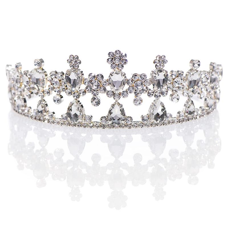 Anderson's Gigi Clear Rhinestone Silver Tiara, 2.25 Inches, Women ...