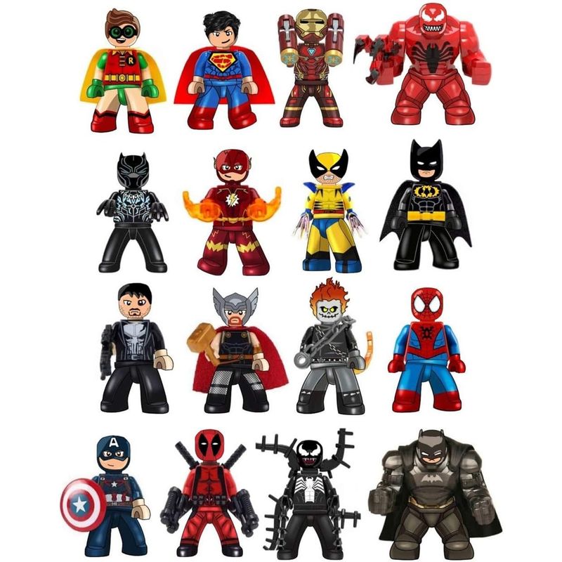 "MINIFIGS" - Superhero Series- 16 Pcs Mini Figures Building Blocks Kit ...