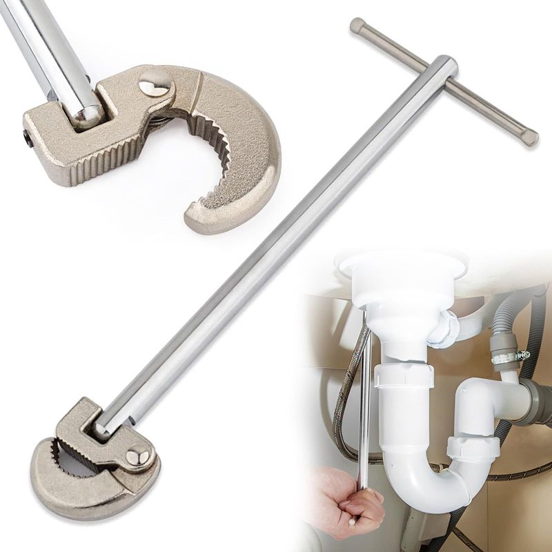 Adjustable Basin Wrench 13-25mm, Sink Wrench Sink Faucet Remover, Tap ...