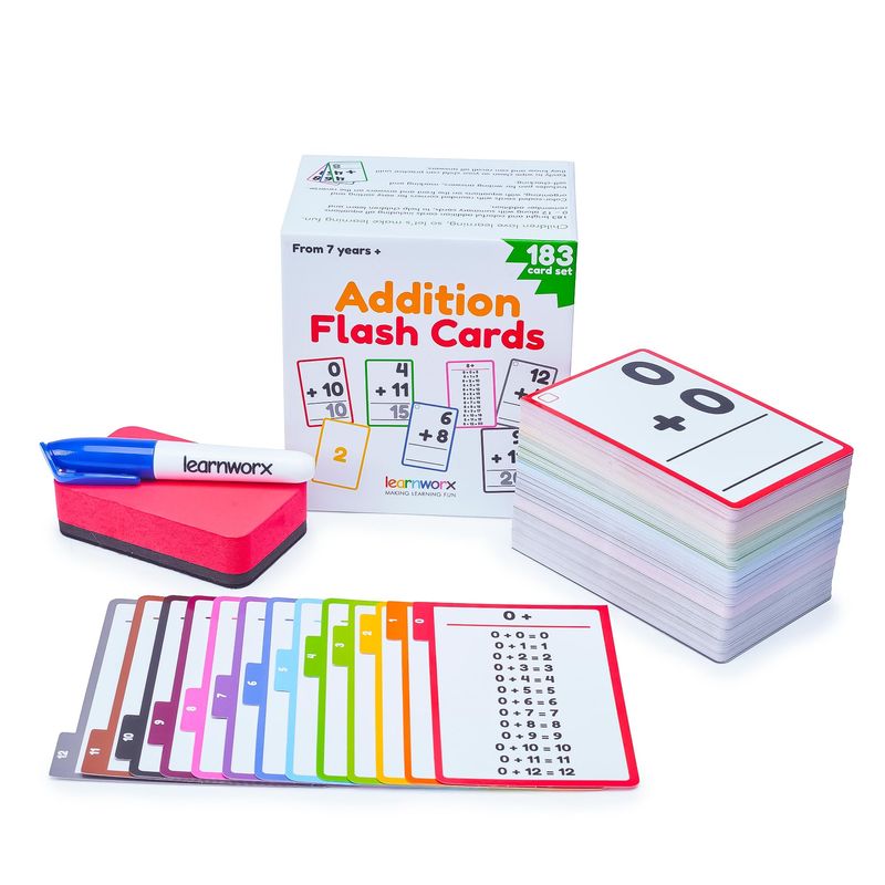 Addition Flash Cards 1st Grade | 183 Math Flash Cards for Kids Ages 4-8 ...