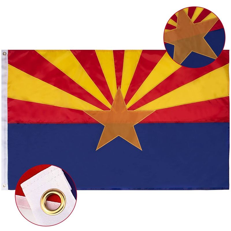 FLAGBURG Arizona State Flag 3x5 FT, AZ State Flags with Embroidered ...