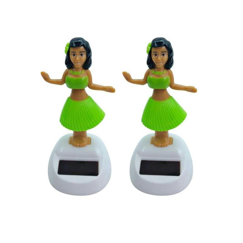 2 Pieces Green Solar Powered Dancing Hula Girl Dashboard Decorations ...