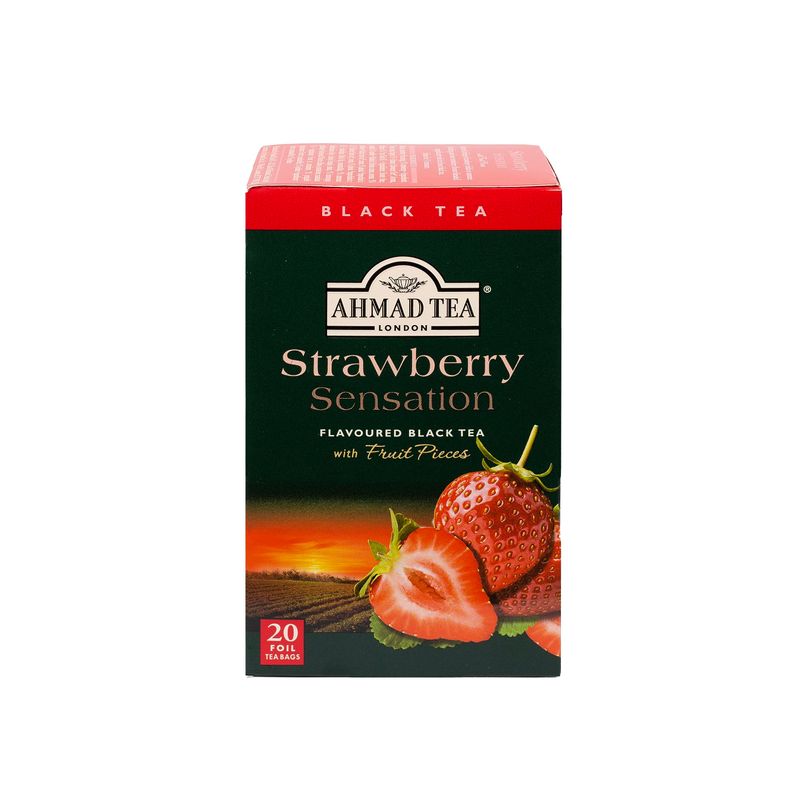 Ahmad Tea Black Tea, Strawberry Sensation Teabags, 20 ct (Pack of 1 ...