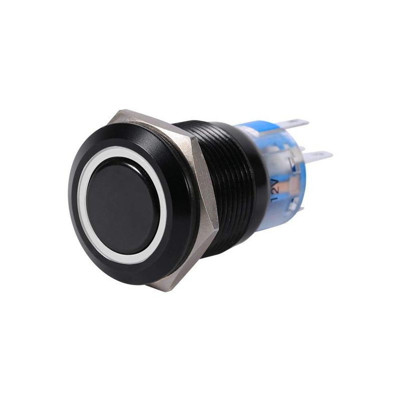 Self-locking Switch Latching Push Button Switch Metal Black Shell High ...