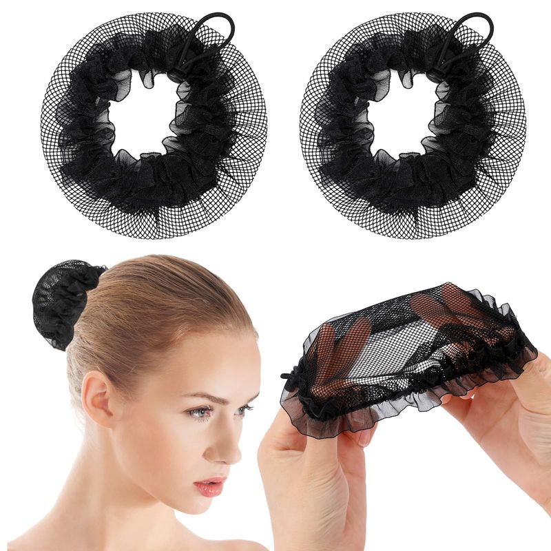12 PCS Hair Nets for Buns,Reusable Hair Bun Cover Adjustable Elastic ...