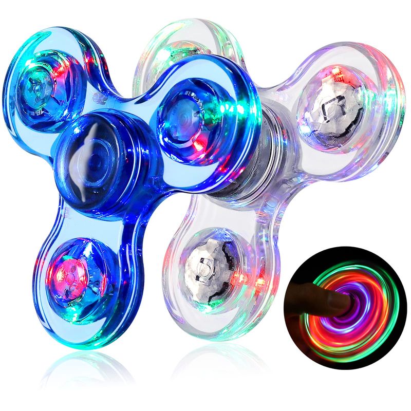 Gigilli Fidget Spinners 2 Pack, LED Light up Fidget Toys for Kids and ...