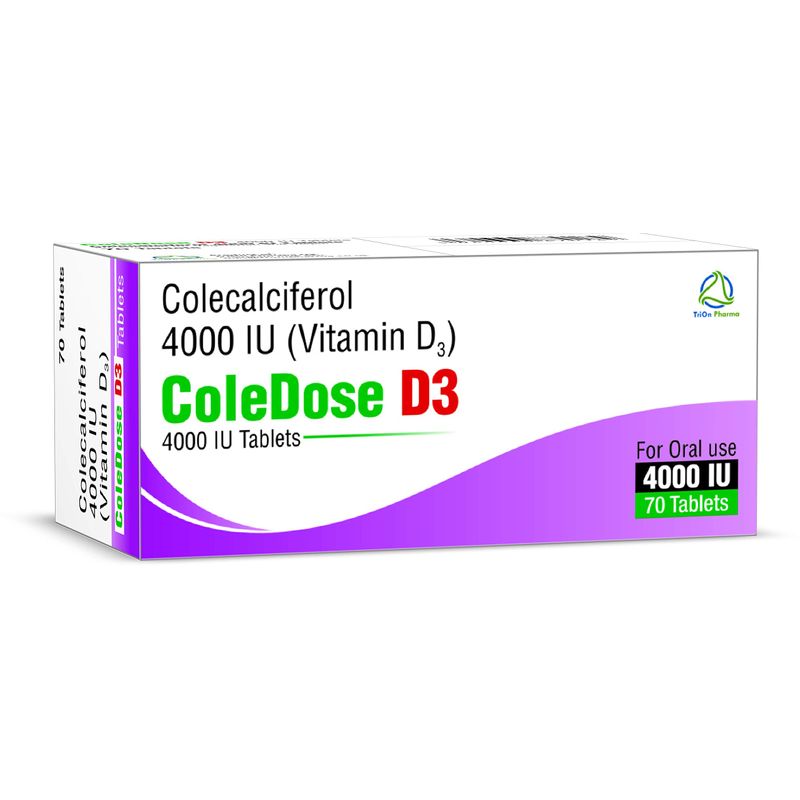 Vitamin D 4000 IU –Equivalent to 100 mcg - ColeDose D3, Premium Vitamin ...