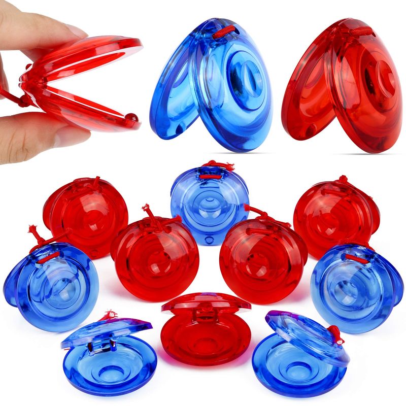 PROLOSO 24 Pcs Finger Castanets for Kids Plastic Musical Instrument ...