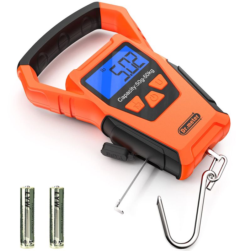 Dr.meter Waterproof Fishing Scale: Upgraded IPX7 110lb/50kg Backlit LCD ...