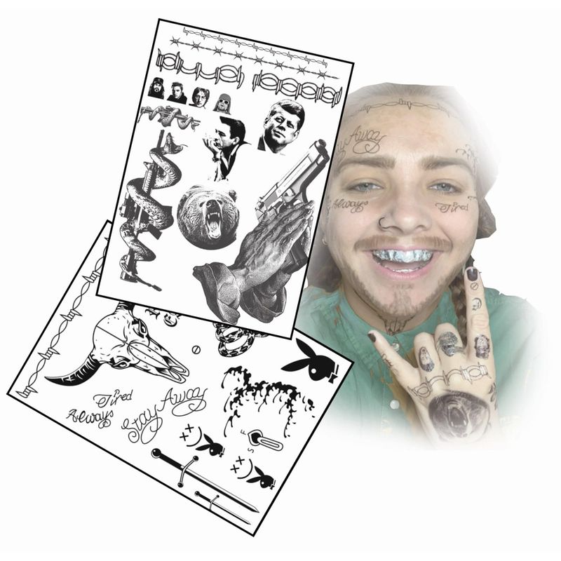 Rapper inspired life sized set of fake tattoos - Online Marketplace ...