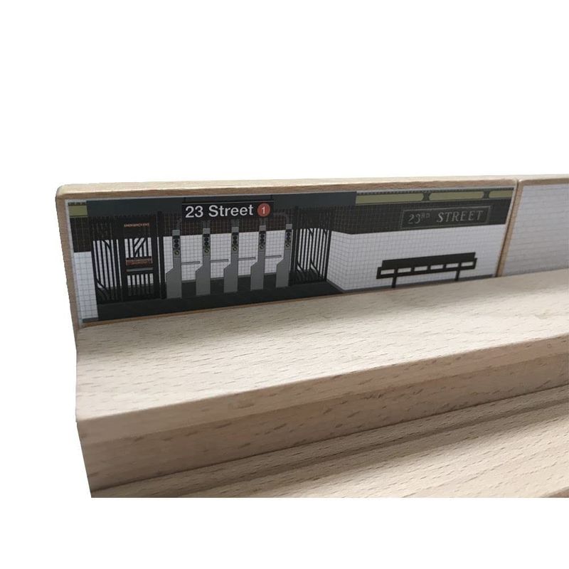 Munipals MP01-151SS Wooden Subway Customizable Train Station Compatible ...
