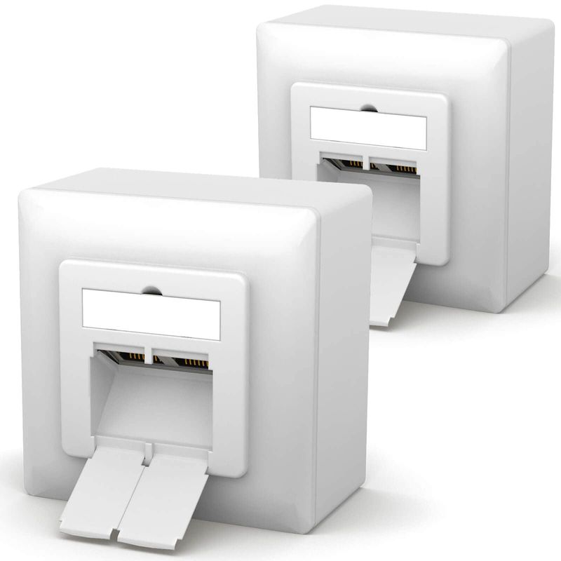 hb-digital 2 x CAT 6a Network Socket, LAN Socket, Universal Junction ...