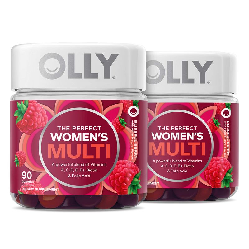 OLLY Women's Multivitamin Gummy, Vitamins A, D, C, E, Biotin, Folic ...