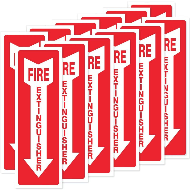 Emergency Fire Extinguisher Arrow Stickers/Signs – Meeting OSHA Safety ...