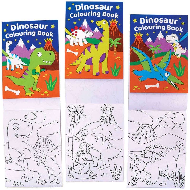 Baker Ross FC991 Dinosaur Mini Colouring Books for Kids - Pack of 12 ...