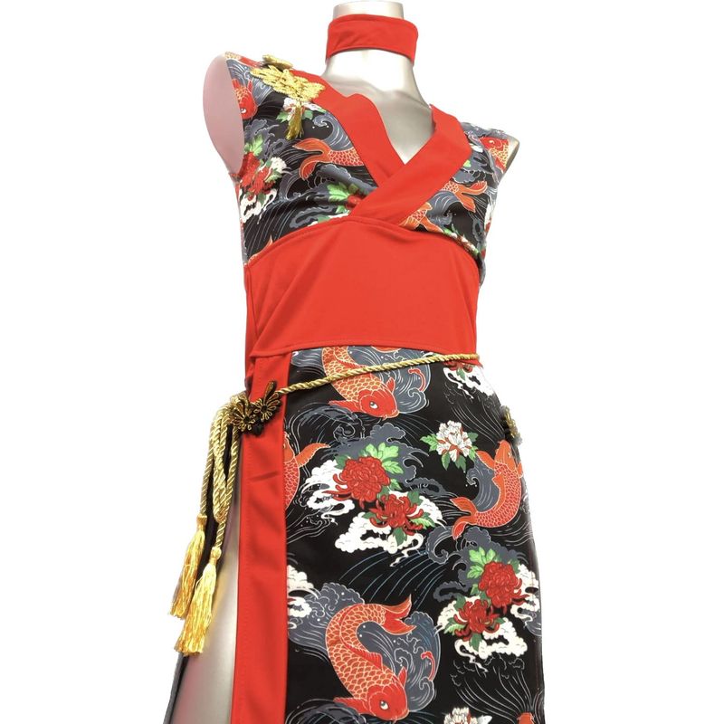 [komanakomi] Kunoichi Cosplay Kimono Slit Floral Cheongsam Dress M Size ...