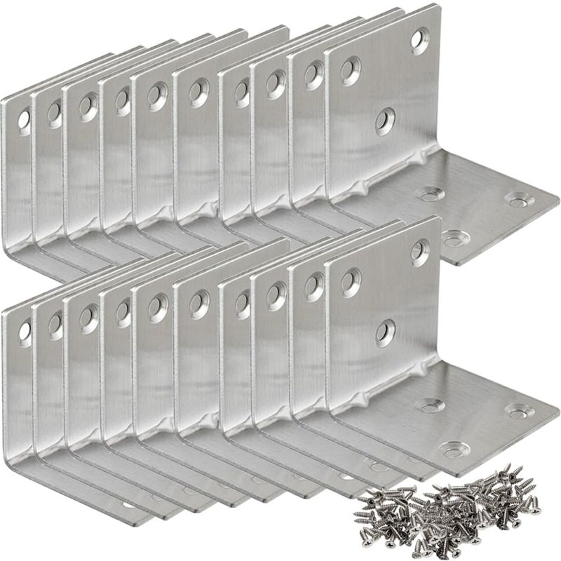LOSYHU Angle Brackets Pack of 20, 40 x 40mm L-Shaped Bracket Heavy Duty ...