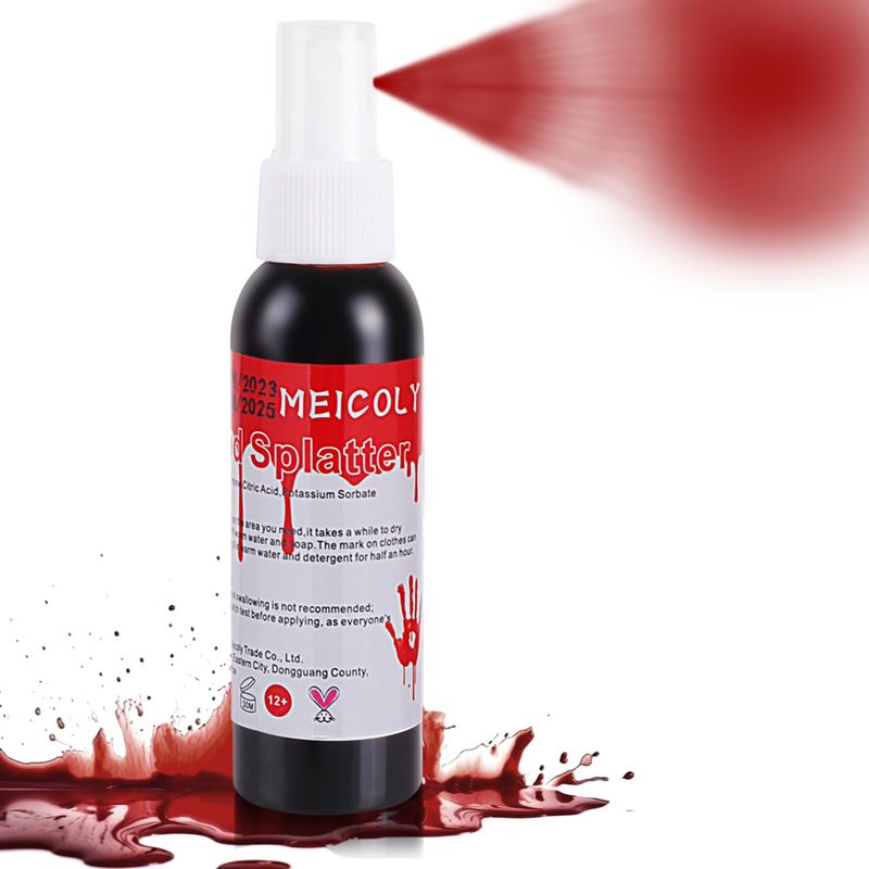 MEICOLY Blood Splatter, 2.1oz Fake Blood Spray, Halloween Liquid Blood ...