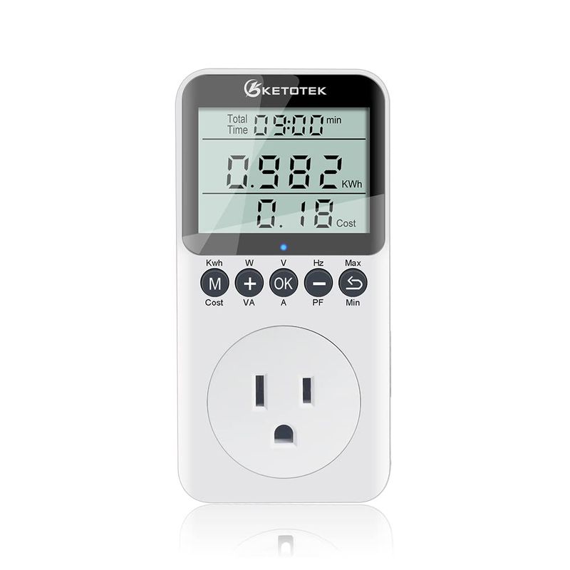 KETOTEK Watt Meter Power Meter Plug Electricity Usage Monitor for Home ...