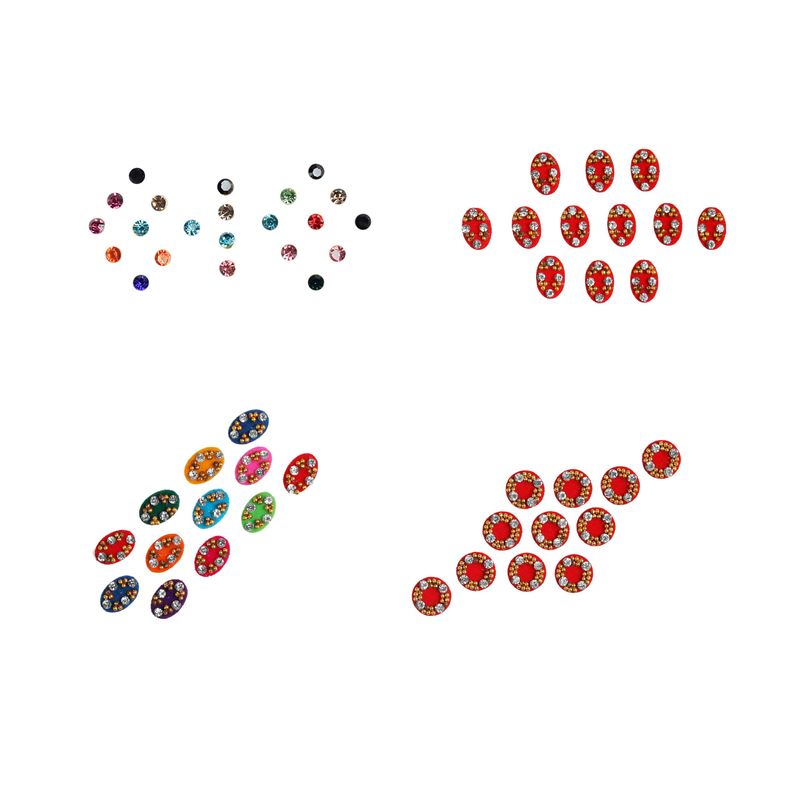 Bindi Pack of 4 Crystal Indian Traditional Designer Bindis Jewel For ...