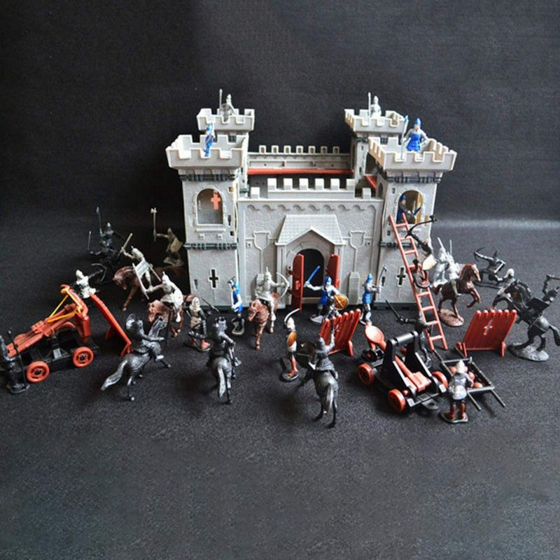 Medieval Castle Toy, Castles Knights Soldiers Model Kit Knight Figures ...