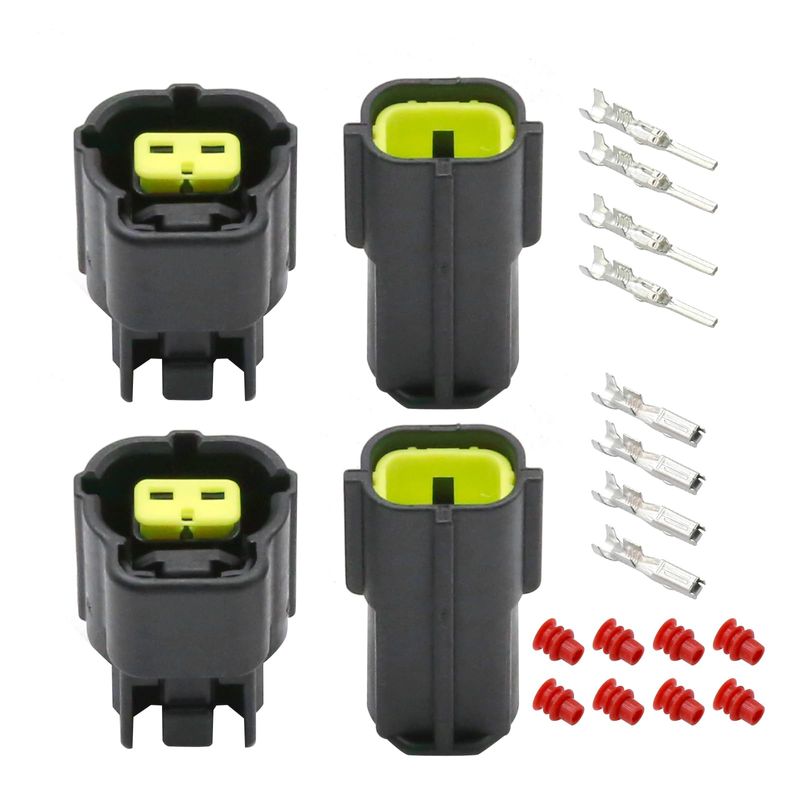 JUUDDENPARTS 2 Kit 2 Pin Electrical Connector Plug, Waterproof ...