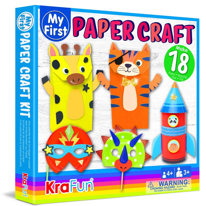 KRAFUN My First Safari Animal Paper Craft Kit, 18 DIY Arts and Crafts ...