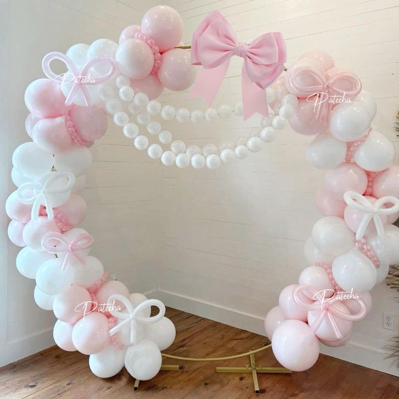 Pateeha Pink Bow Balloon Arch Kit 155pcs Coquette Birthday Decorations ...