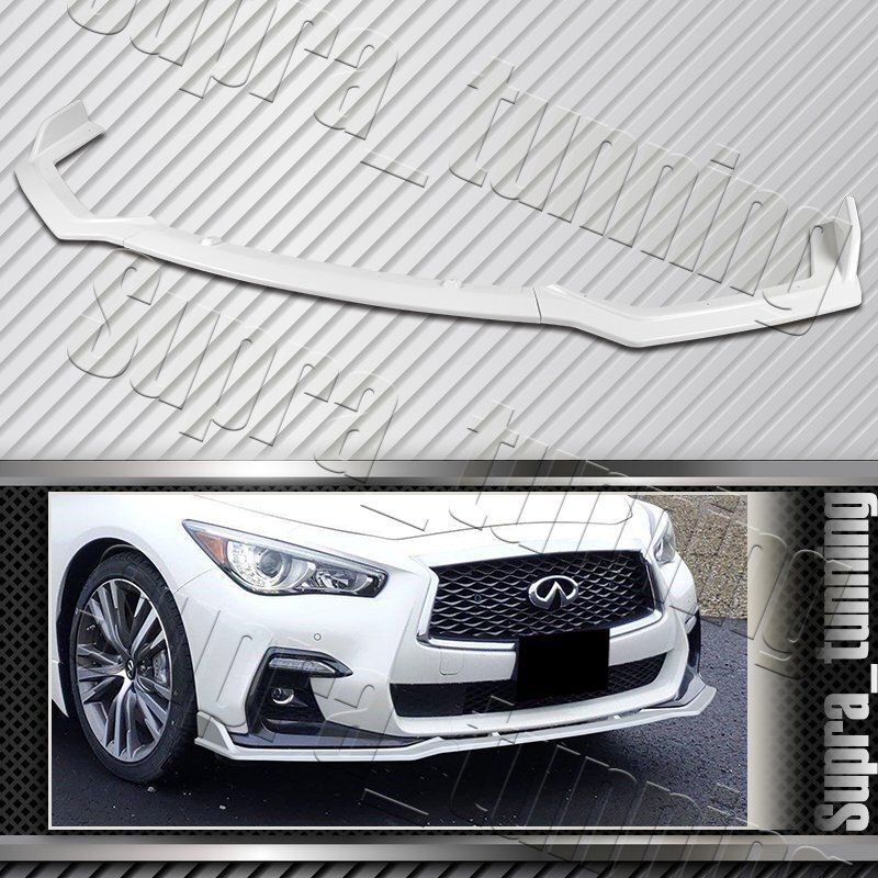 3PCS Painted White Front Bumper Body Kit Lip For 2018-2021 Infiniti Q50 ...