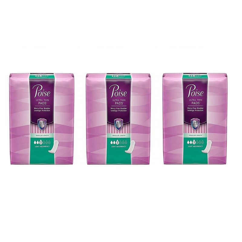 Poise Ultra Thin Incontinence Pads, Light Absorbency, Regular, 30 Count ...