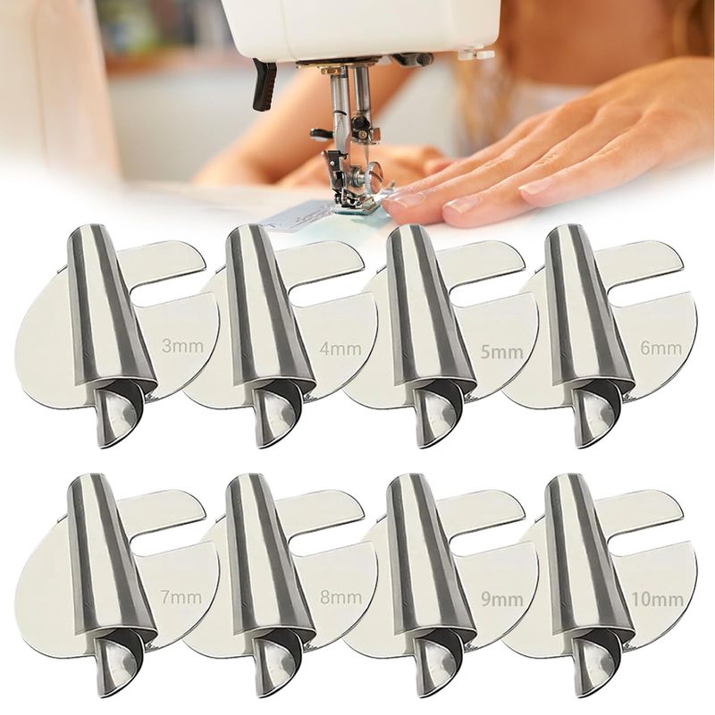JVHLOV 8 Pieces Rolled Hem Foot, Universal Sewing Machine Feet, 8 Sizes ...