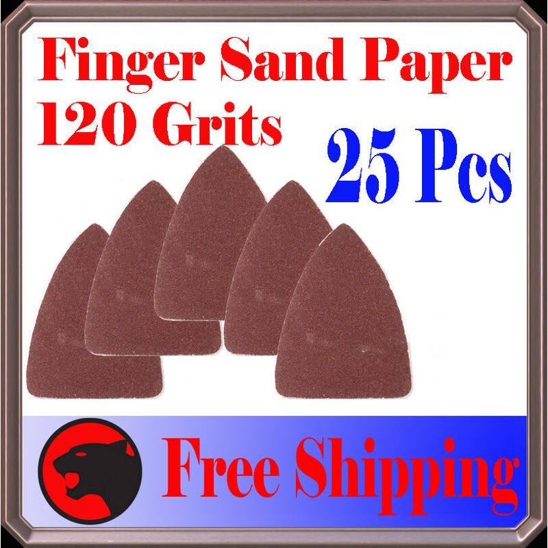 Pack 25 Sandpaper Oscillating Multi Tool Fein 120 Grits Finger Sand ...