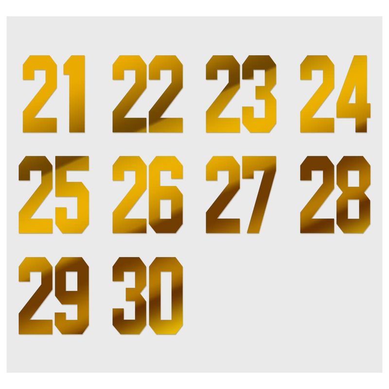 Number Sticker [Type 5] No. 21 - 30 Length 1.0 inches (25 mm) (Plated ...