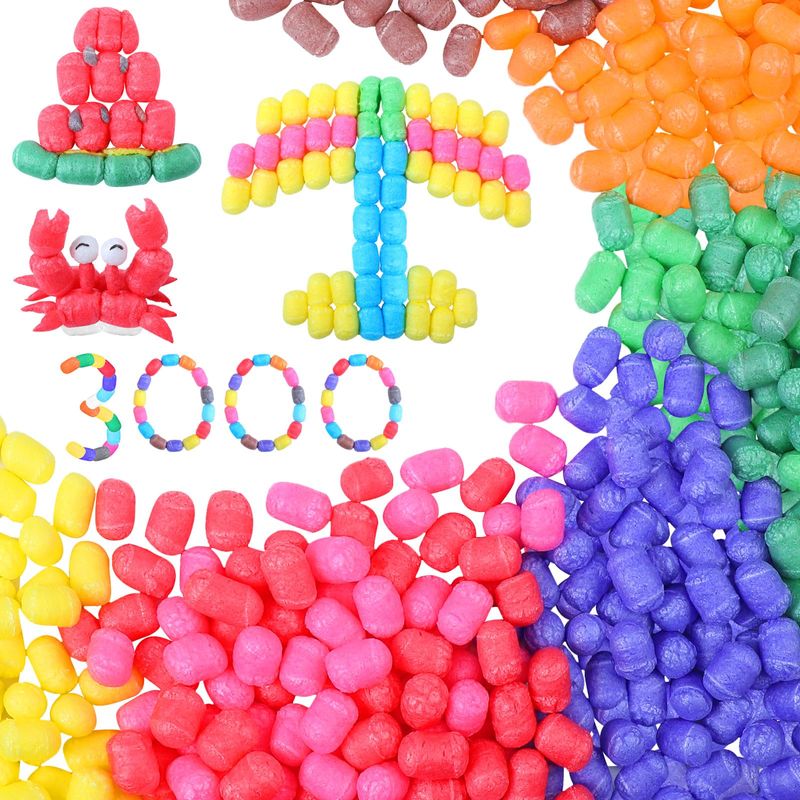 Junkin 3000 Pcs Magic Foam for Crafts Bulk Puffs Corn Craft Kit for ...