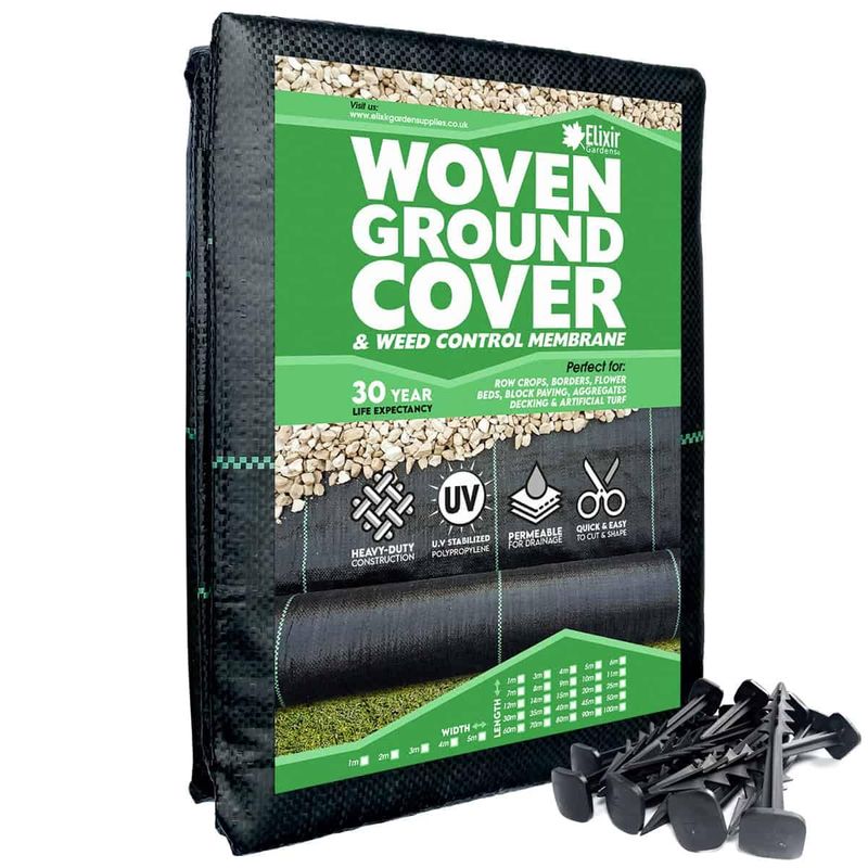 Elixir Gardens Landscape Fabric Weed/Mulch Control Woven Pourous Ground ...