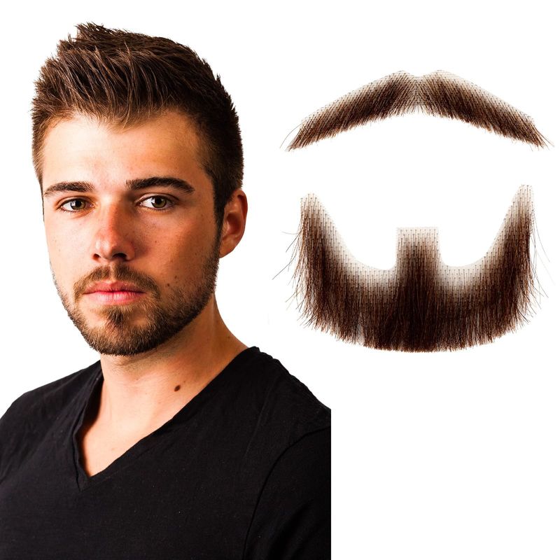 Juexica Fake Beard Tied Facial Hair Fake Mustache Realistic Beard Fake ...