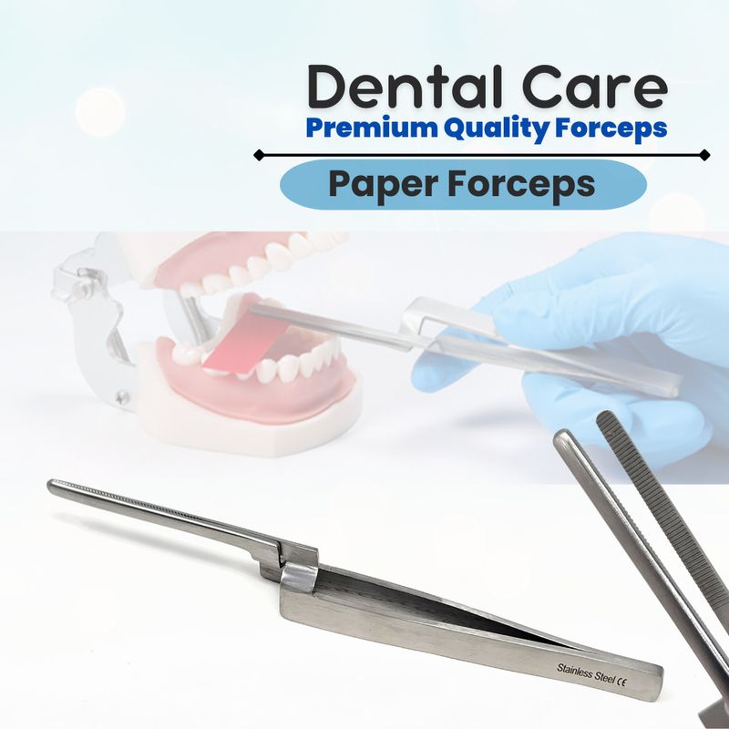 Dental Articulating Forceps Stainless Steel Straight Serrated Tips Oral ...
