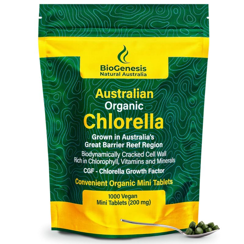 Organic Chlorella Tablets, Australian | Advanced BioDynamic Cracked Cell Wall | Chlorophyll-Rich ...