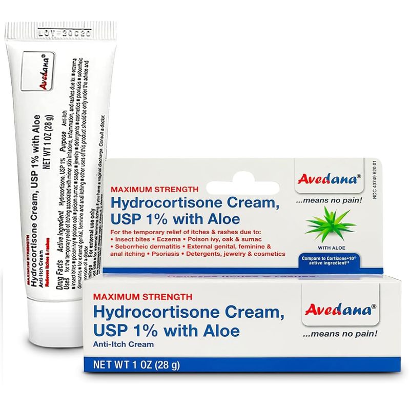 Hydrocortisone Cream – 1 Ounce Eczema Cream with Aloe Vera – Premium ...