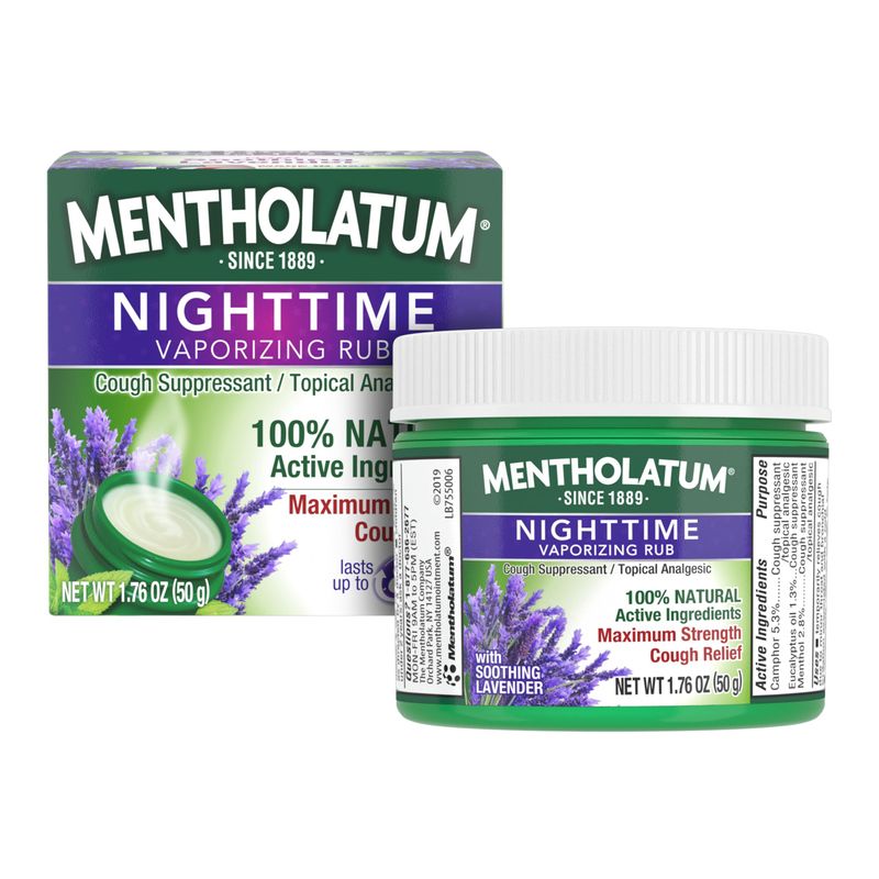 Mentholatum Nighttime Vaporizing Rub with soothing Lavender essence, 1. ...