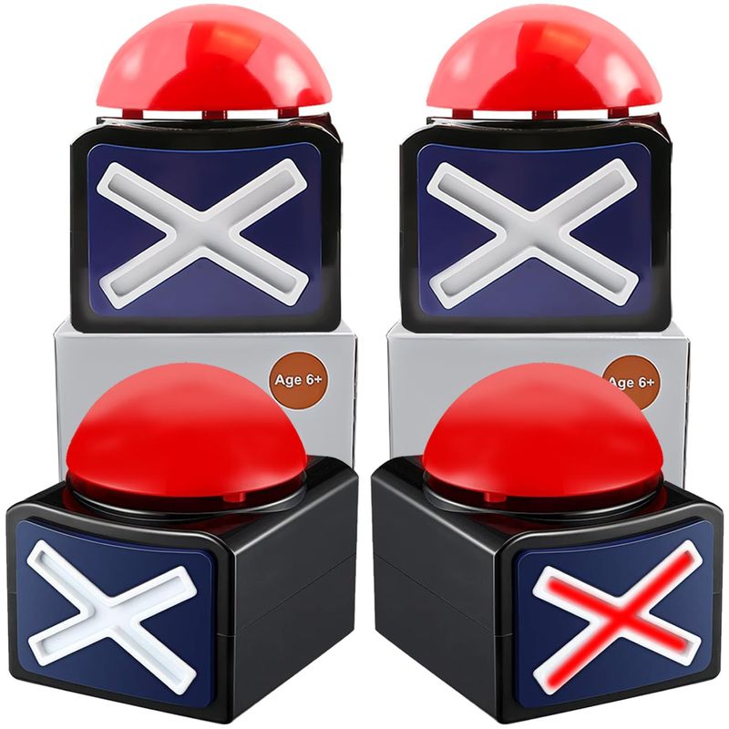 Yeffxior 4 Pack Game Buzzer with Lights and Alarm Sound Party Contest ...