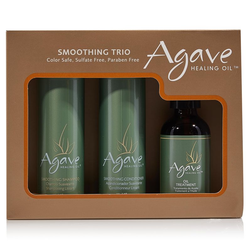 Agave Take-Home Smoothing Haircare Trio, Shampoo & Conditioner, 3 Oz ...