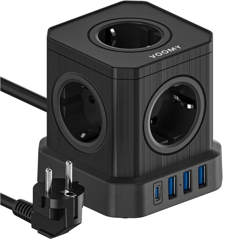 Voomy 9-in-1 Multiple Socket with USB, Power Strip 4000 W, 2 m ...
