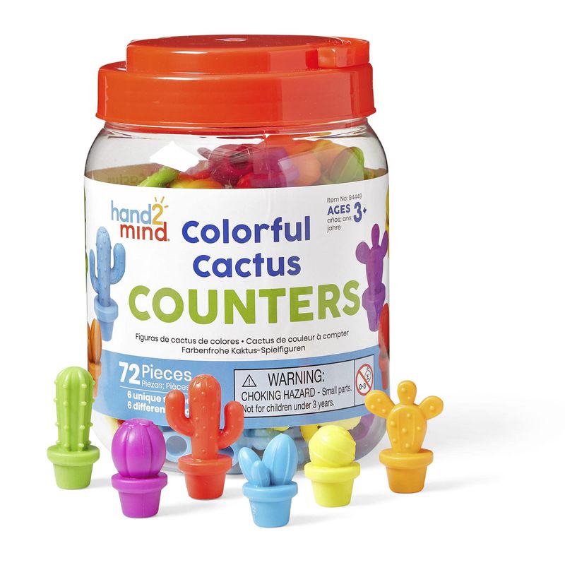 hand2mind Colorful Cactus Counters, Counters for Kids Math, Cactus Toys ...