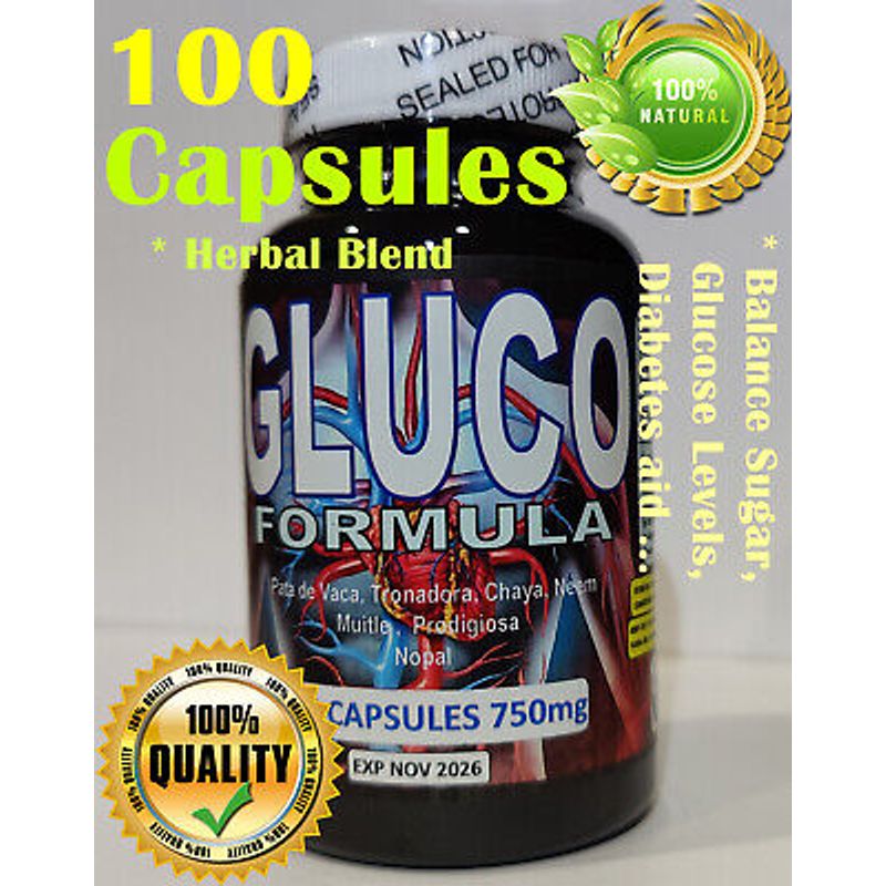 Gluco formula Balance sugar Glucose Levels apoya glucosa 100 Capsulas ...