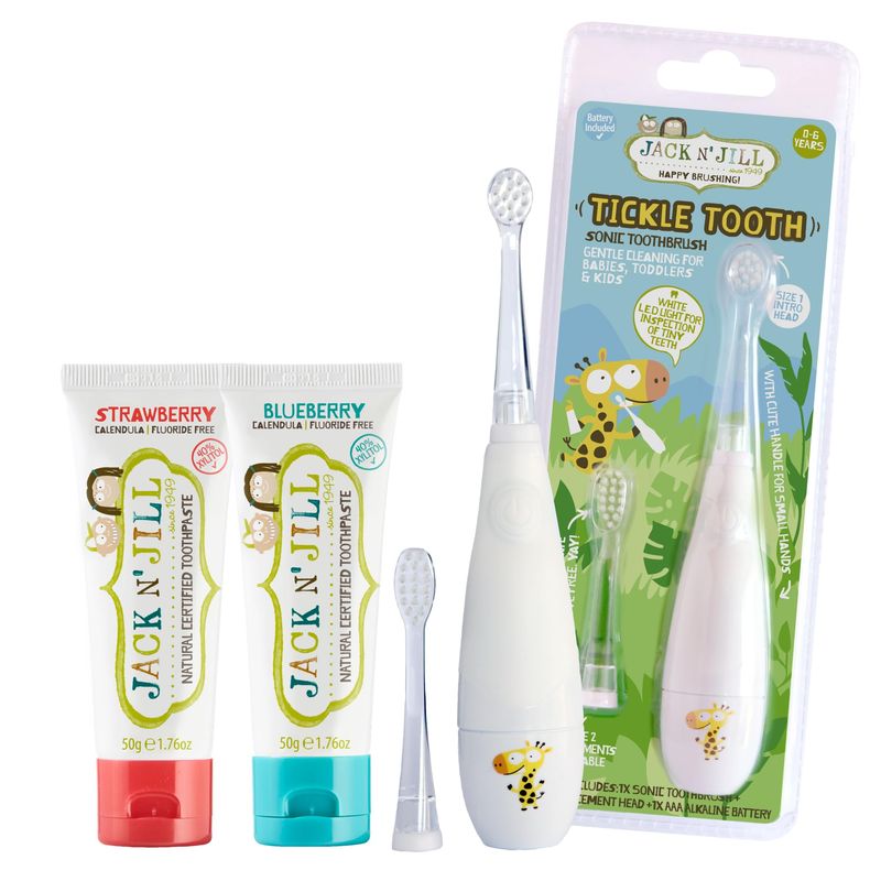 Jack N' Jill Tickle Tooth Toddler Toothbrush & Toothpaste Set - Baby ...